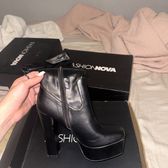 Fashion Nova | Shoes | Fashion Nova Over The Knee Black Leather ...